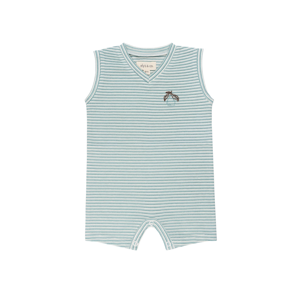 Ely’s & Co. Blue Metallic Stripe Collection Romper - Blissful Bundlz